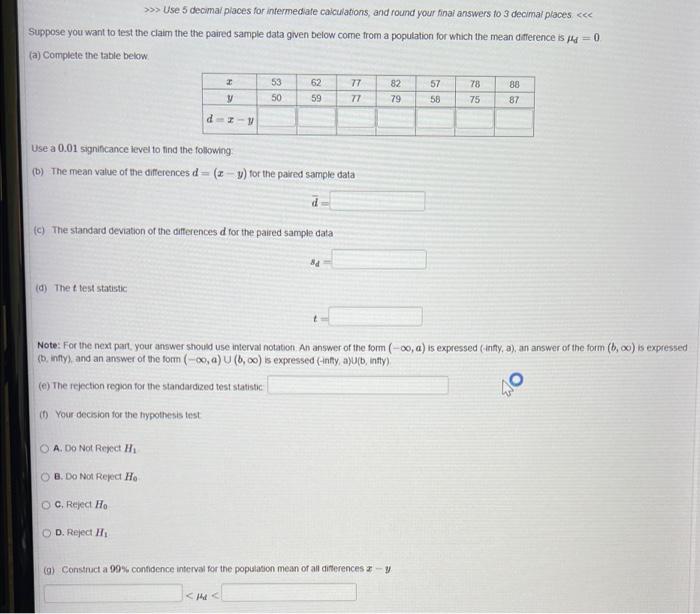Solved >>> Use 5 decimal places for intermediate | Chegg.com