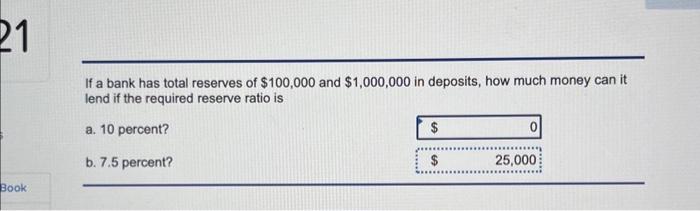 Solved If a bank has total reserves of $100,000 and | Chegg.com