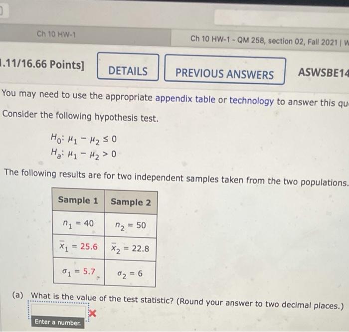 Solved Ch 10 HW-1 Ch 10 HW-1 - QM 258, section 02, Fall 2021 | Chegg.com Solved Ch 10 HW-1 Ch 10 HW-1 - QM 258, section 02, Fall 2021 | Chegg.com