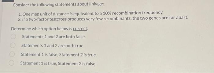 Solved Consider the following statements about linkage: 1. | Chegg.com