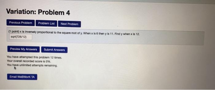 Solved Variation: Problem 4 Previous Problem Probler List | Chegg.com