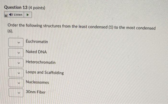 Solved Order the following structures from the least | Chegg.com