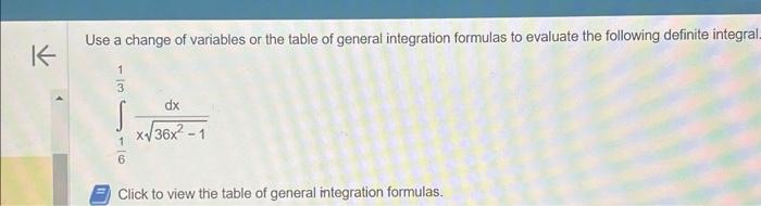 Solved Use a change of variables or the table of general | Chegg.com