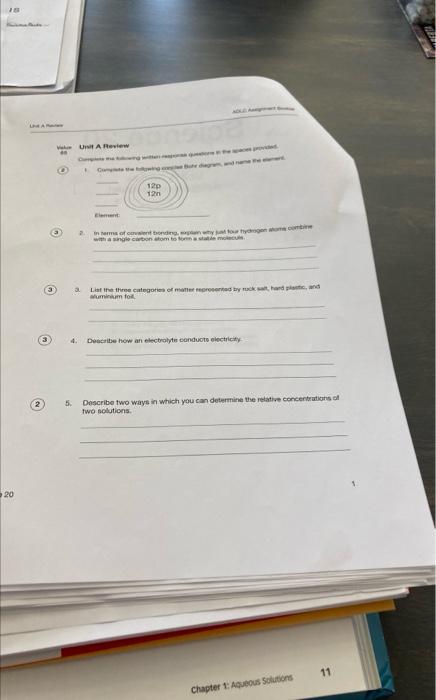 Solved 20 Unit A Review 2 3 3 Value 65 2 Unit A Review | Chegg.com