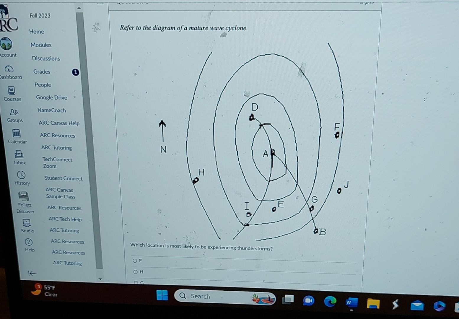 Solved Refer to the diagram of a mature wave cyclone. Vvnich | Chegg.com