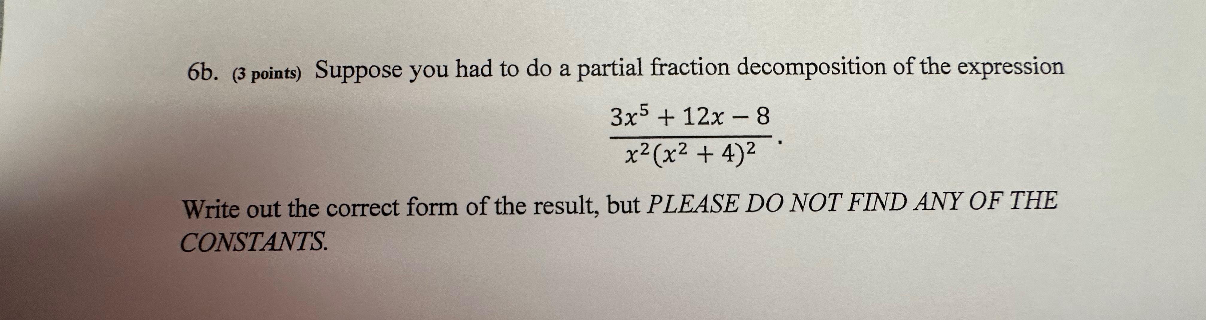 Solved 6b. (3 ﻿points) ﻿Suppose you had to do a partial | Chegg.com
