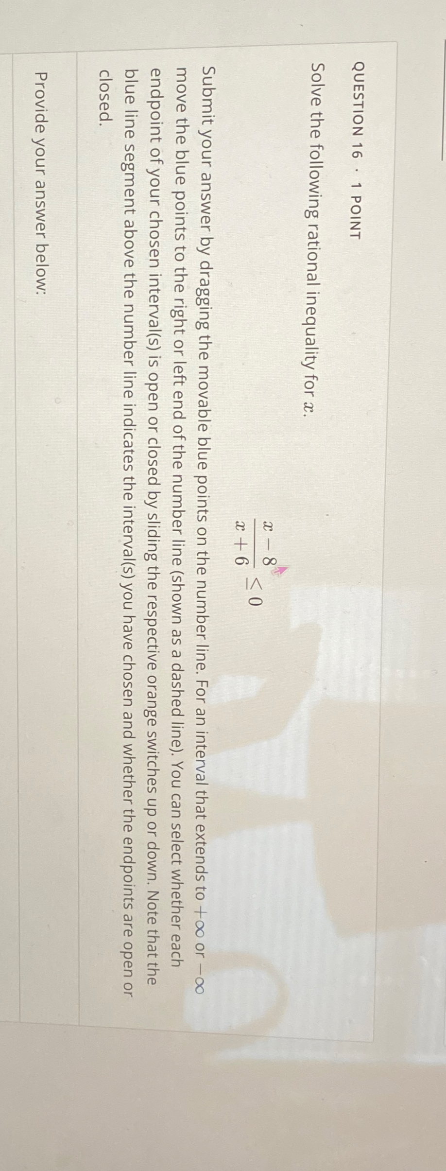 Solved QUESTION 16*1 ﻿POINTSolve the following rational | Chegg.com