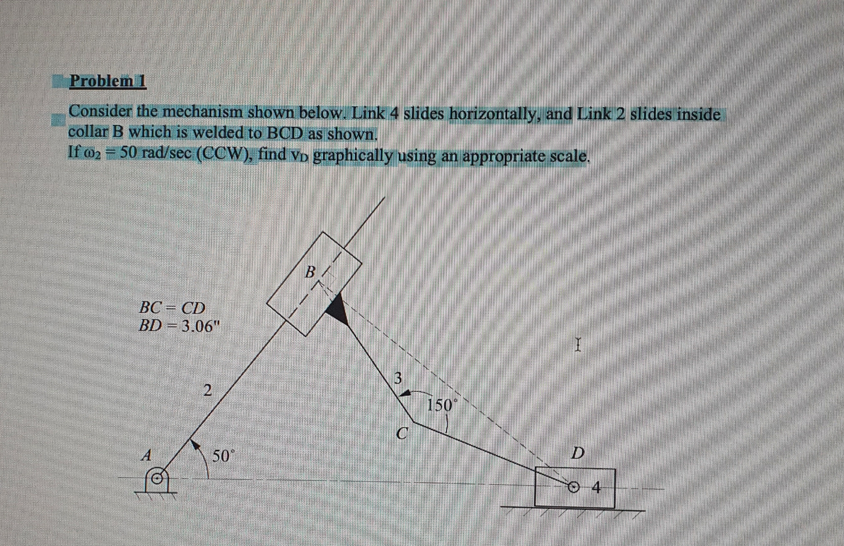 Solved Problem 1Consider the mechanism shown below. Link 4 | Chegg.com