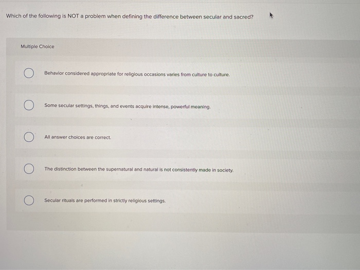 Solved Which of the following is NOT a problem when defining | Chegg.com
