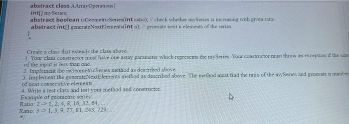 Solved Abstract Class A Arrayoperations Int My Series 2330