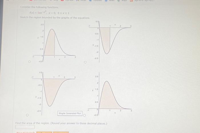 Solved Consider the following functions. f(x) = 5xe-x², y = | Chegg.com