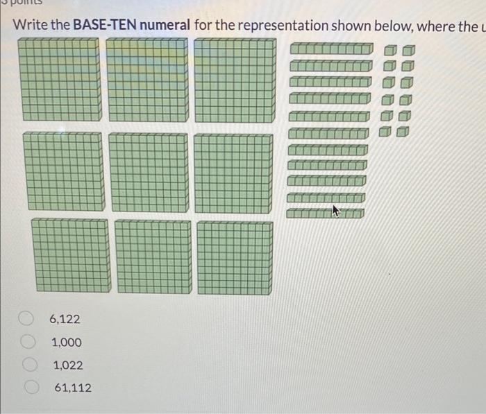 Solved Write the BASE-TEN numeral for the representation | Chegg.com