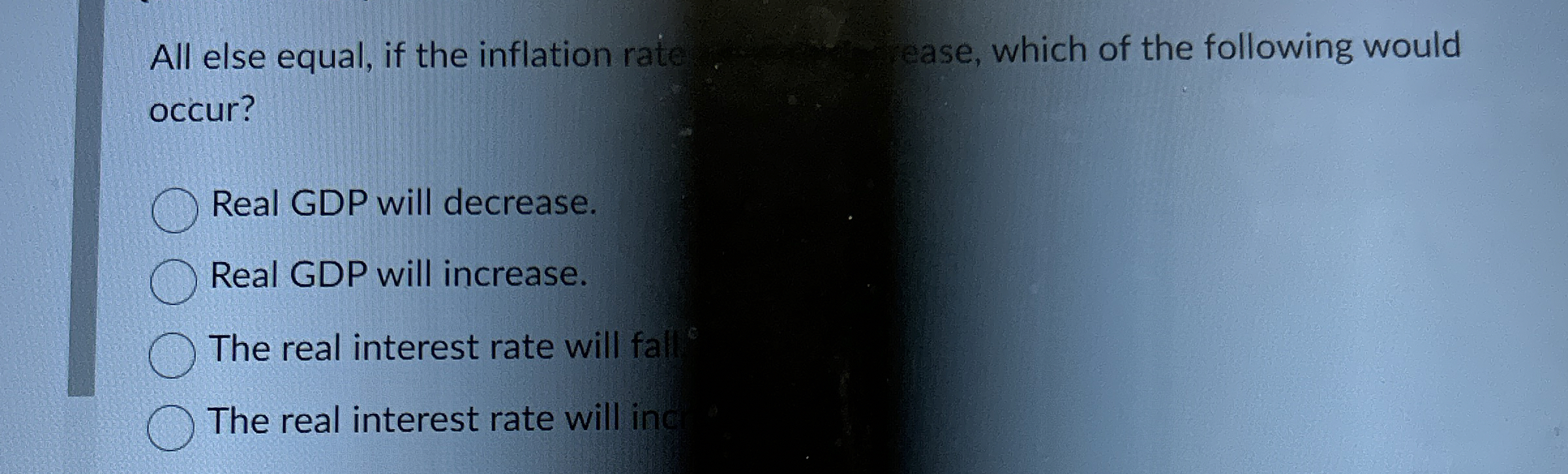 Solved All else equal, if the inflation rate Were to | Chegg.com