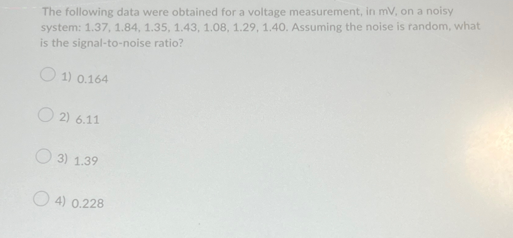 Solved The following data were obtained for a voltage | Chegg.com