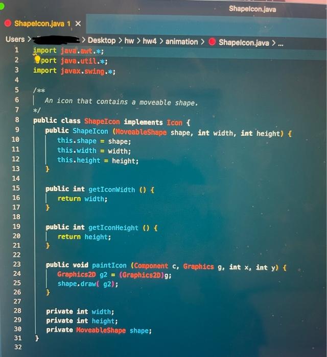 Solved 13. Modify the animation program in Chapter 4 so that | Chegg.com