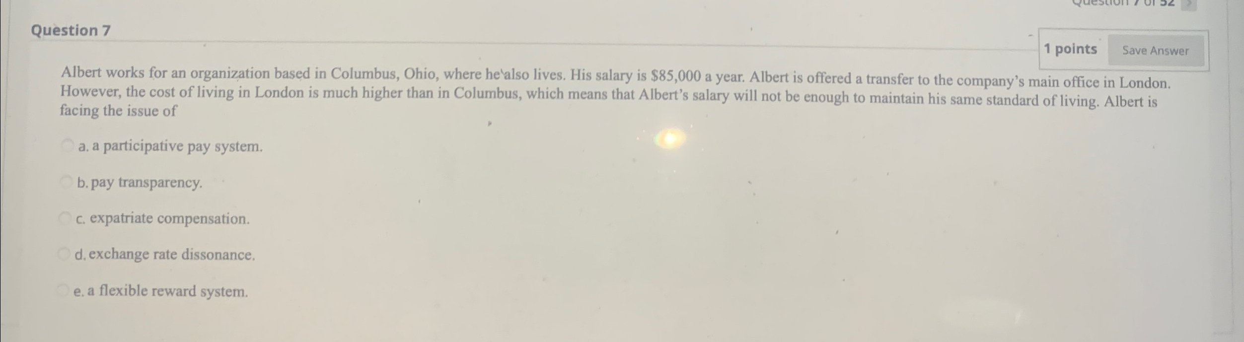 Solved Question 71 ﻿pointsAlbert works for an organization | Chegg.com