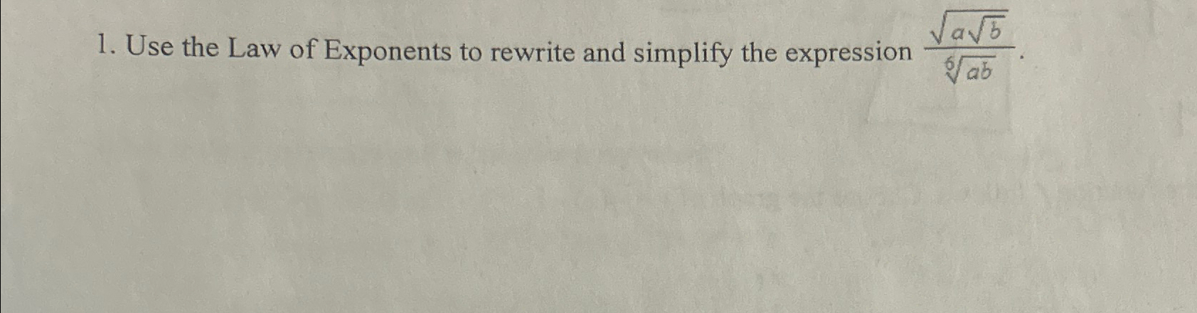 Solved Use the Law of Exponents to rewrite and simplify the | Chegg.com