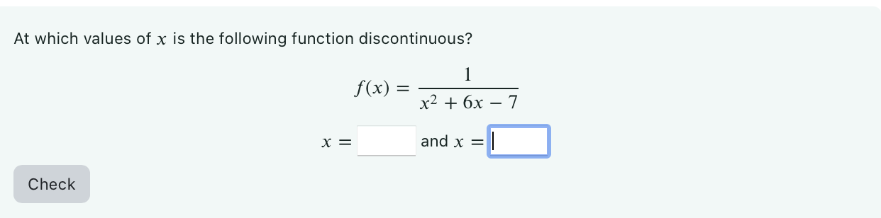 Solved At which values of x ﻿is the following function | Chegg.com