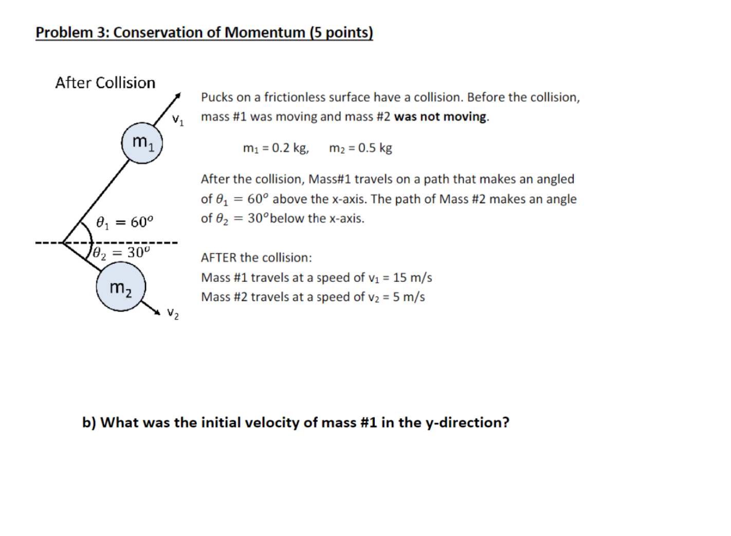 Solved Pucks on a frictionless surface have a collision. | Chegg.com