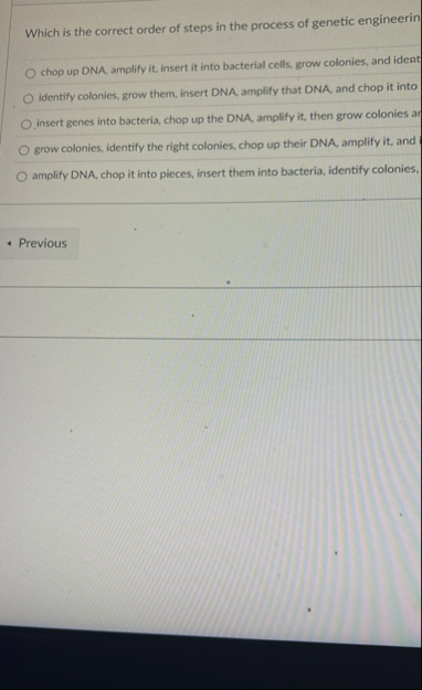 Solved Which is the correct order of steps in the process of | Chegg.com