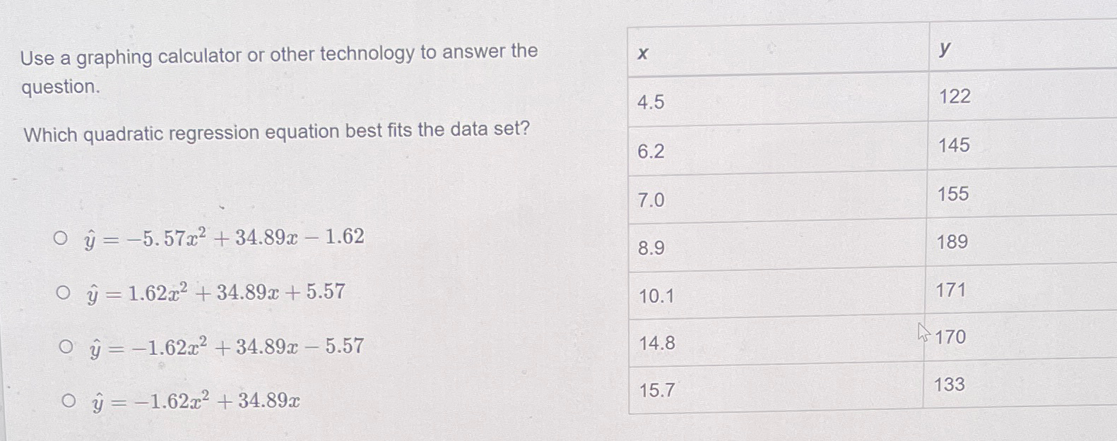 Solved Use a graphing calculator or other technology to | Chegg.com