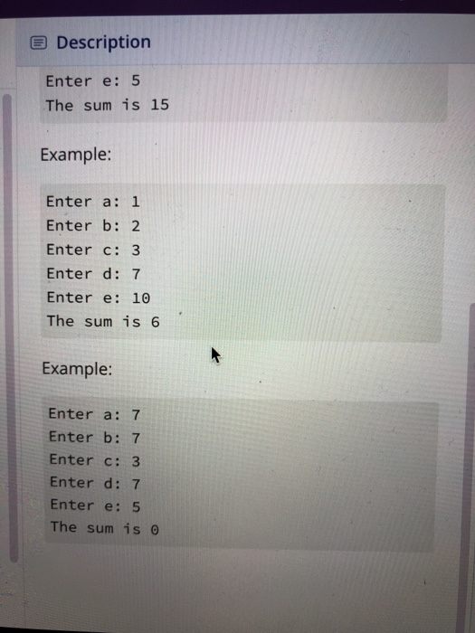 Solved e Description Special sum 2 Write a program to read 5 | Chegg.com