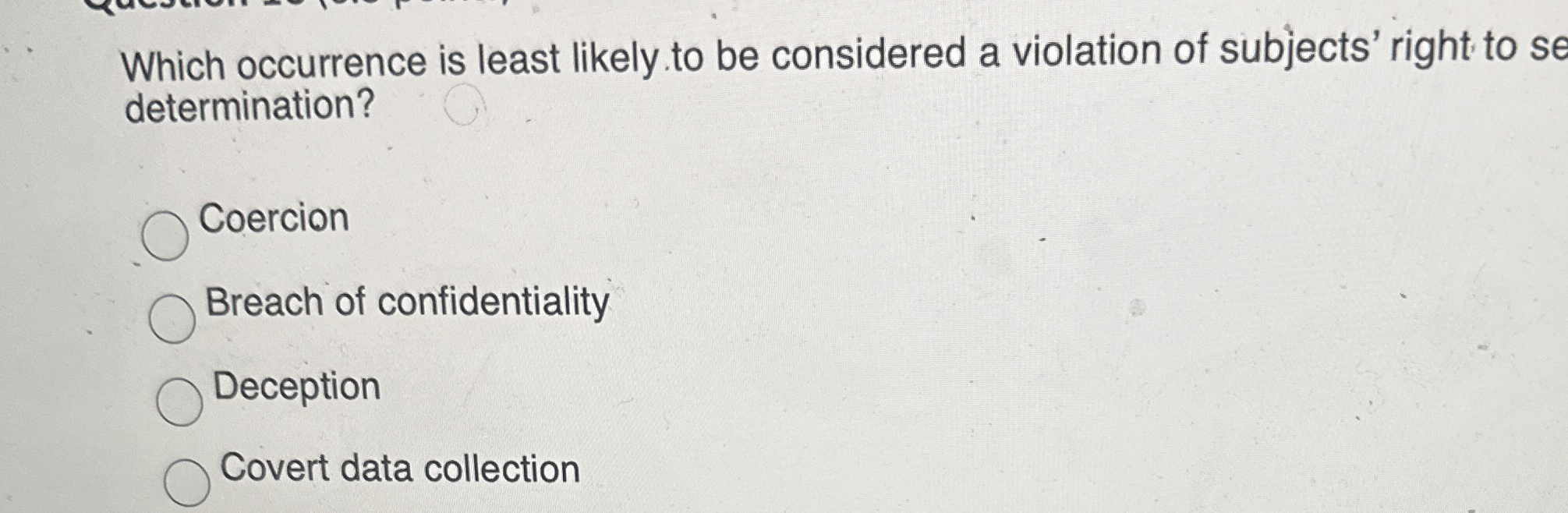 Solved Which occurrence is least likely to be considered a | Chegg.com