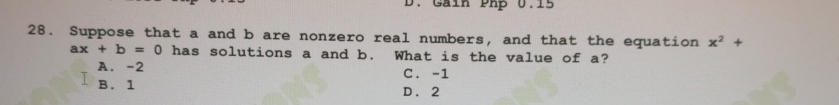 Solved Suppose that a and b ﻿are nonzero real numbers, and | Chegg.com