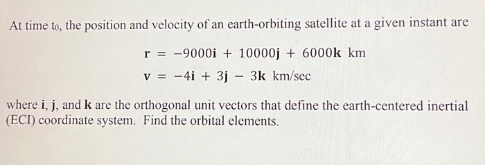 Solved At time to, the position and velocity of an | Chegg.com