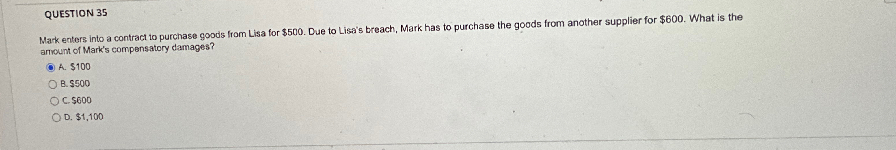 Solved Mark enters into a contract to purchase goods from | Chegg.com