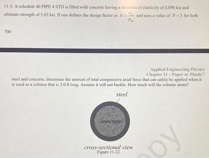 Solved O ult 11-3. A schedule 40 PIPE 4 STD is filled with | Chegg.com