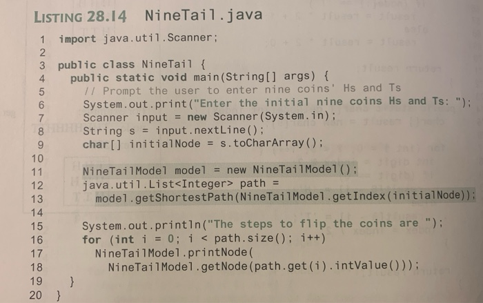 Solved **28.13 (4 X 4 16 tails problem) Listing 28.14, Nine | Chegg.com