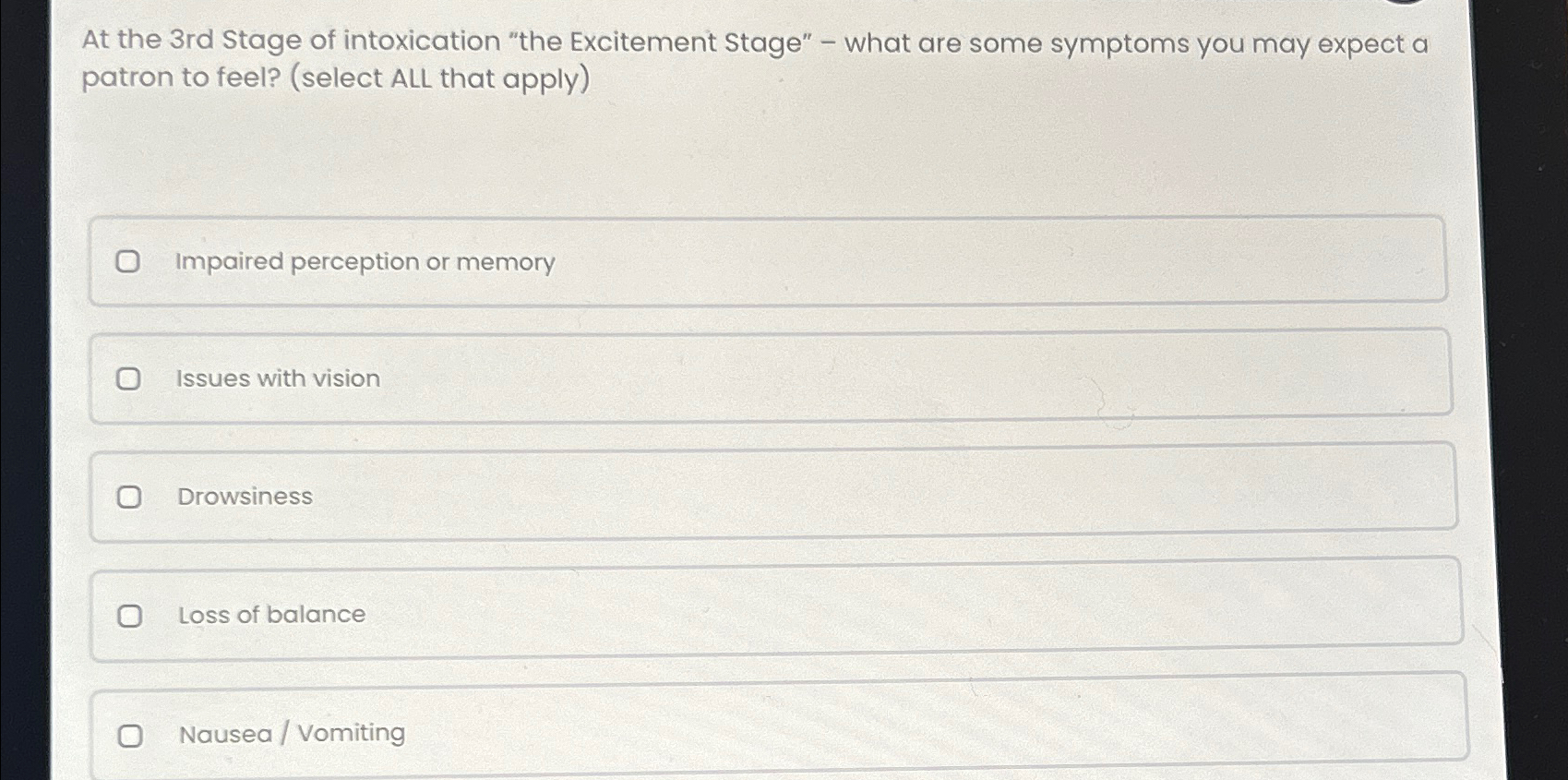 Solved At the 3rd Stage of intoxication "the Excitement | Chegg.com