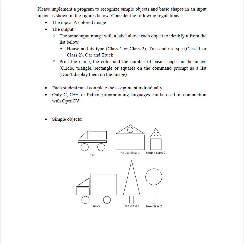 Solved Please implement a program to recognize simple | Chegg.com