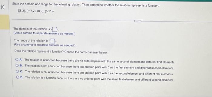 Solved State the domain and range for the following | Chegg.com