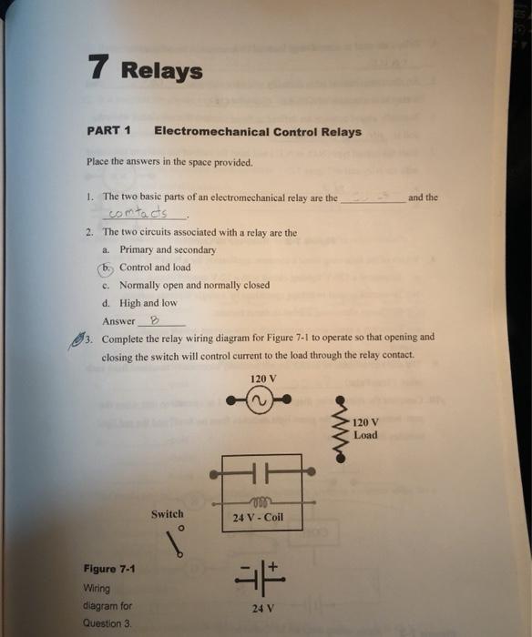 Solved 7 Relays PART 1 Electromechanical Control Relays | Chegg.com