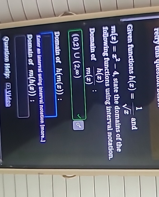 Given functions h(x)=1x2 ﻿and m(x)=π2-4, ﻿state the | Chegg.com