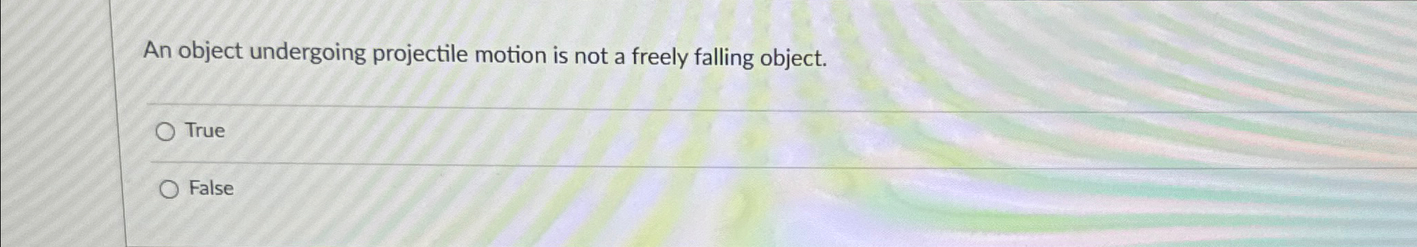 Solved An object undergoing projectile motion is not a | Chegg.com
