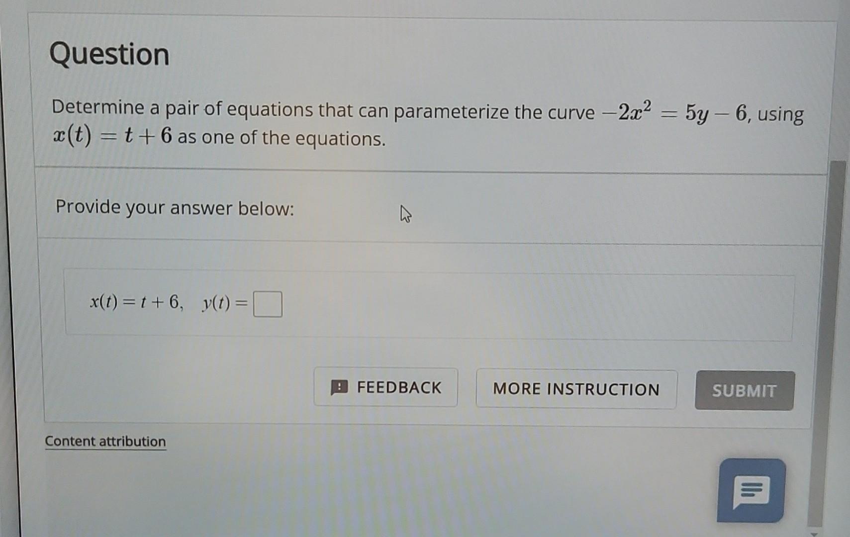 Solved Determine a pair of equations that can parameterize | Chegg.com