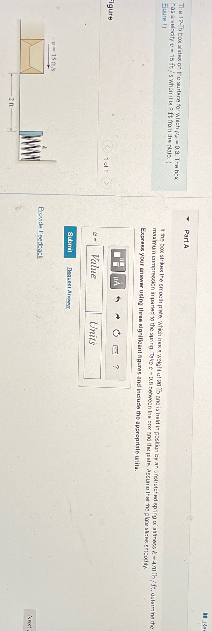 The 12-lb box slides on the surface for which μk=0.3. | Chegg.com