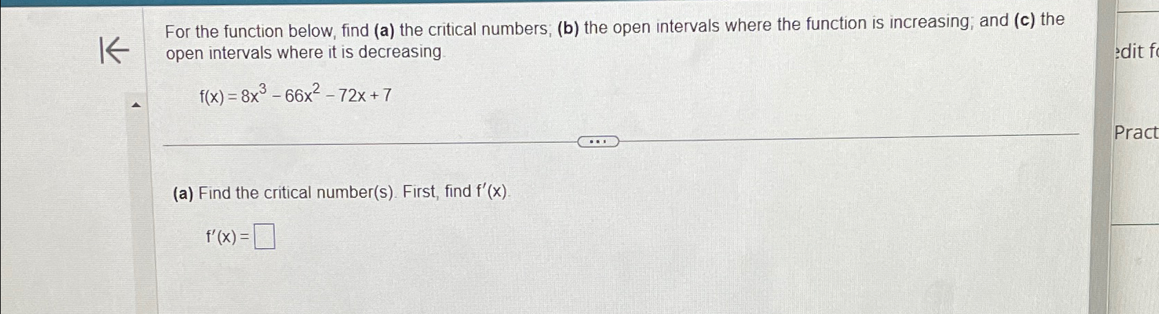 Solved For the function below, find (a) ﻿the critical | Chegg.com