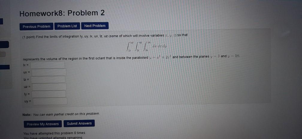 Solved Homework8: Problem 2 Previous Problem Problem List | Chegg.com