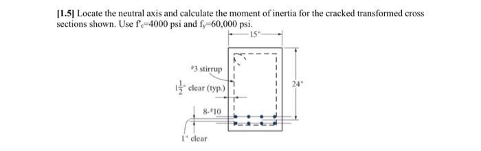 Solved [1.5] Locate the neutral axis and calculate the | Chegg.com