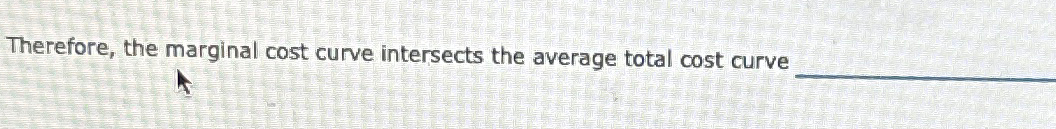 Solved Therefore, the marginal cost curve intersects the | Chegg.com