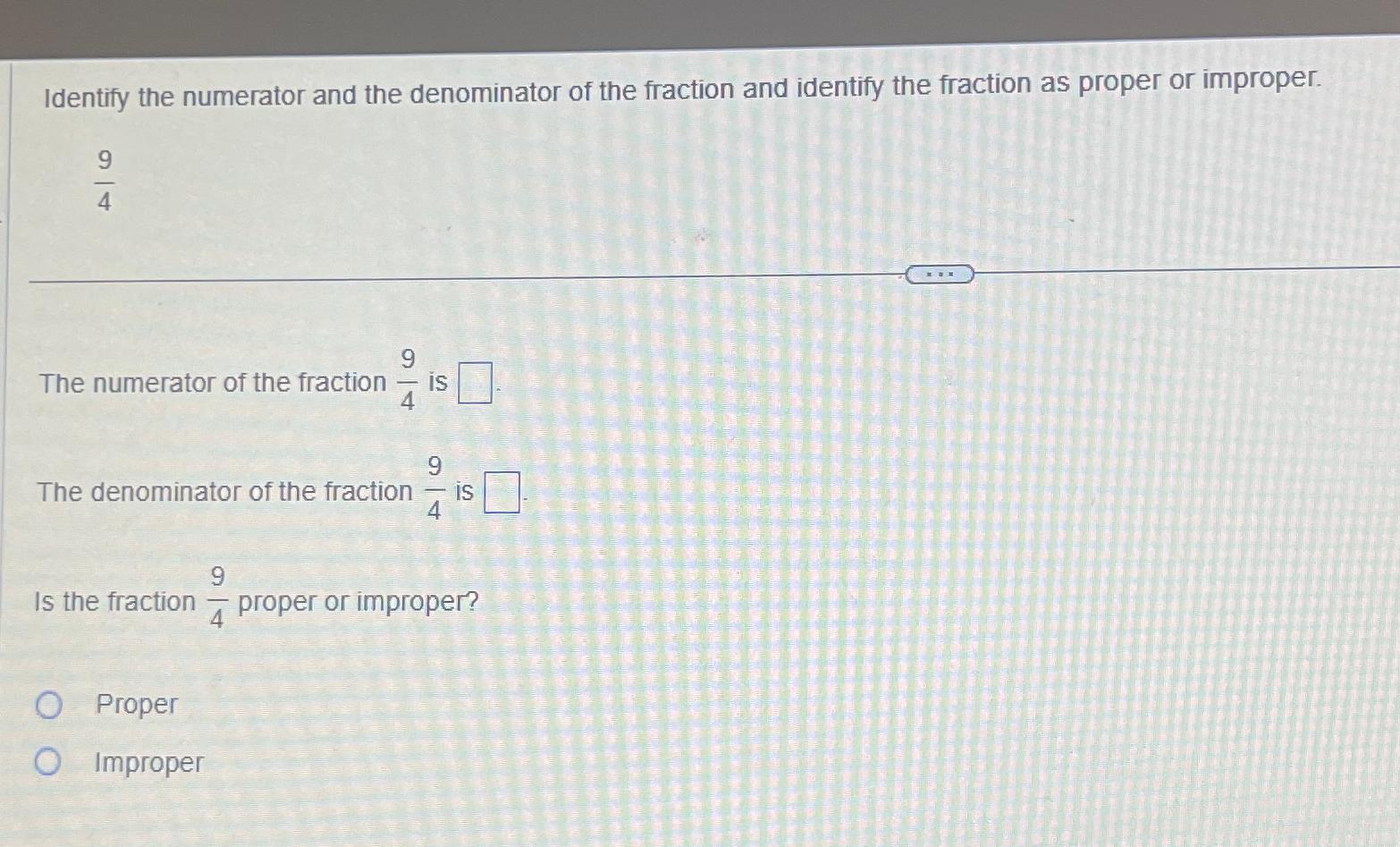 Solved Identify the numerator and the denominator of the | Chegg.com