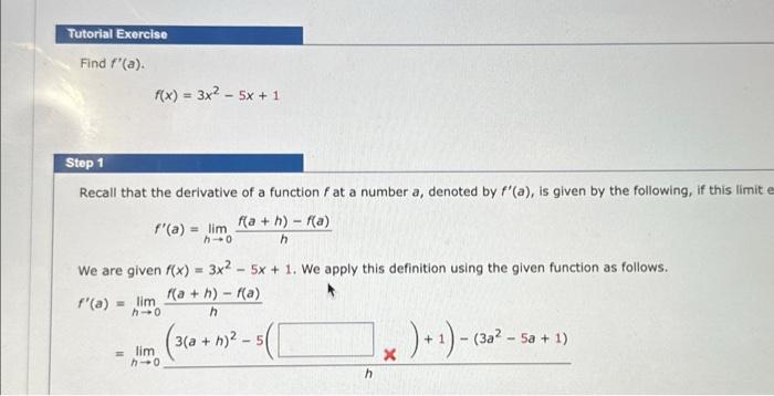 Solved Find F′ A F X 3x2−5x 1 Step 1 Recall That The