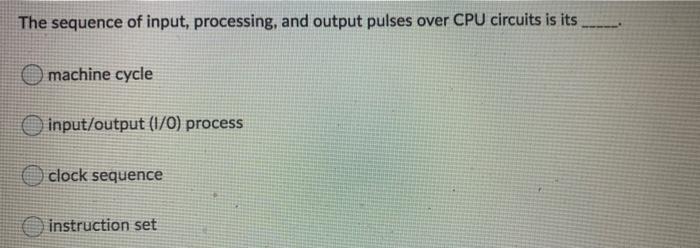 Solved The Sequence Of Input Processing And Output Pulses