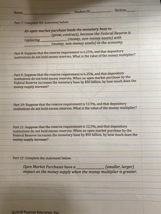 Solved MONETARY POLICY WORKSHEET 3 Below, you will examine | Chegg.com