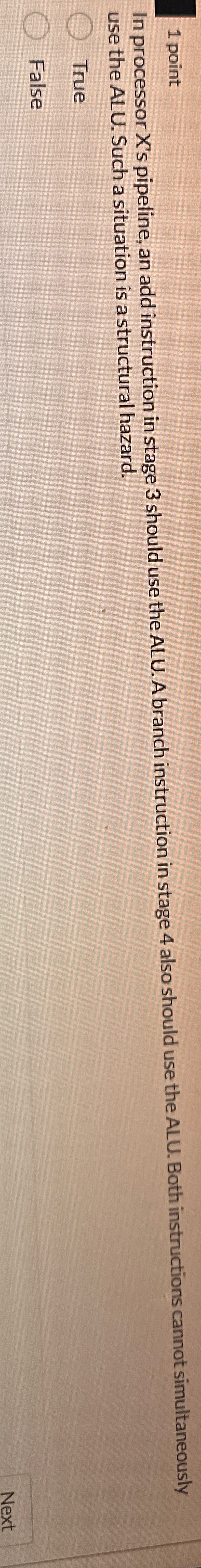Solved 1 ﻿pointIn processor X's pipeline, an add instruction | Chegg.com