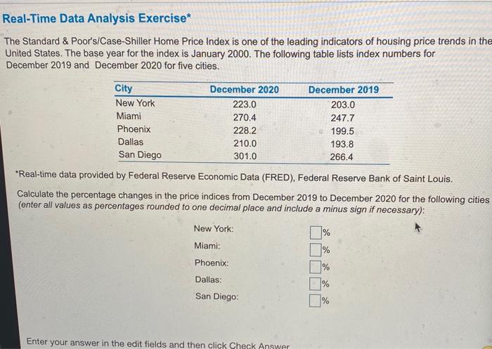 Solved Real-Time Data Analysis Exercise* The Standard & | Chegg.com